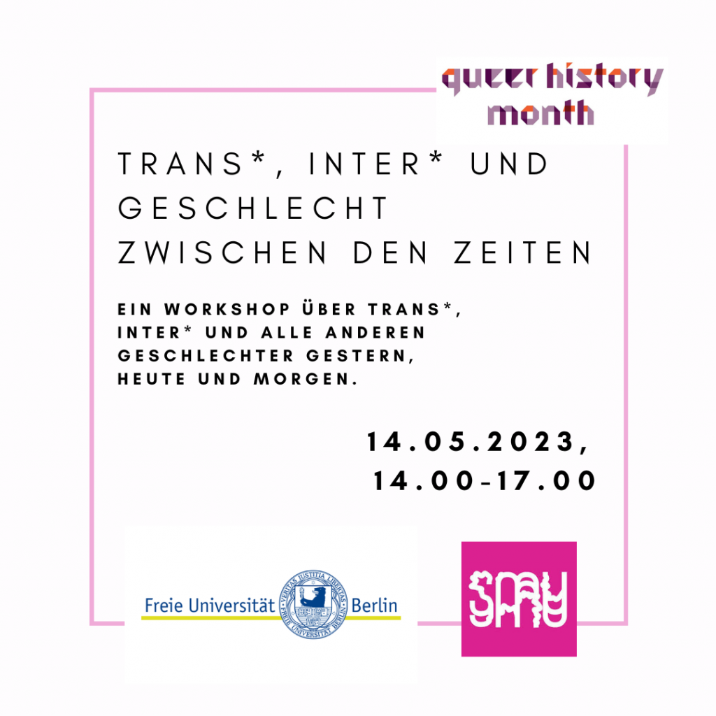 14.05.23: Trans*, Inter* und Geschlecht zwischen den Zeiten - Queer ...